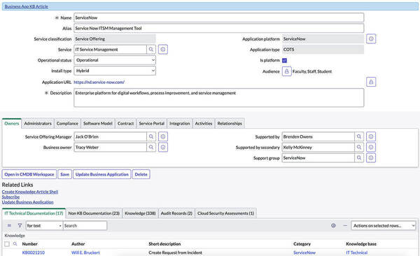 Refreshing the Business Applications View in ServiceNow | News | IT ...